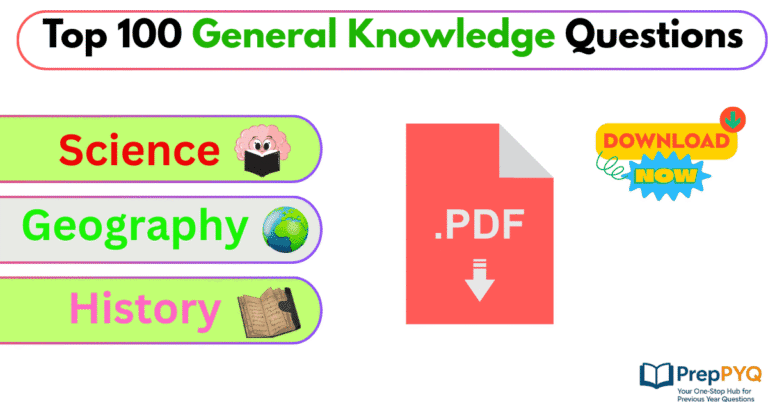 100 General Knowledge Questions and Answers Free PDF Download - Preppyq.in
