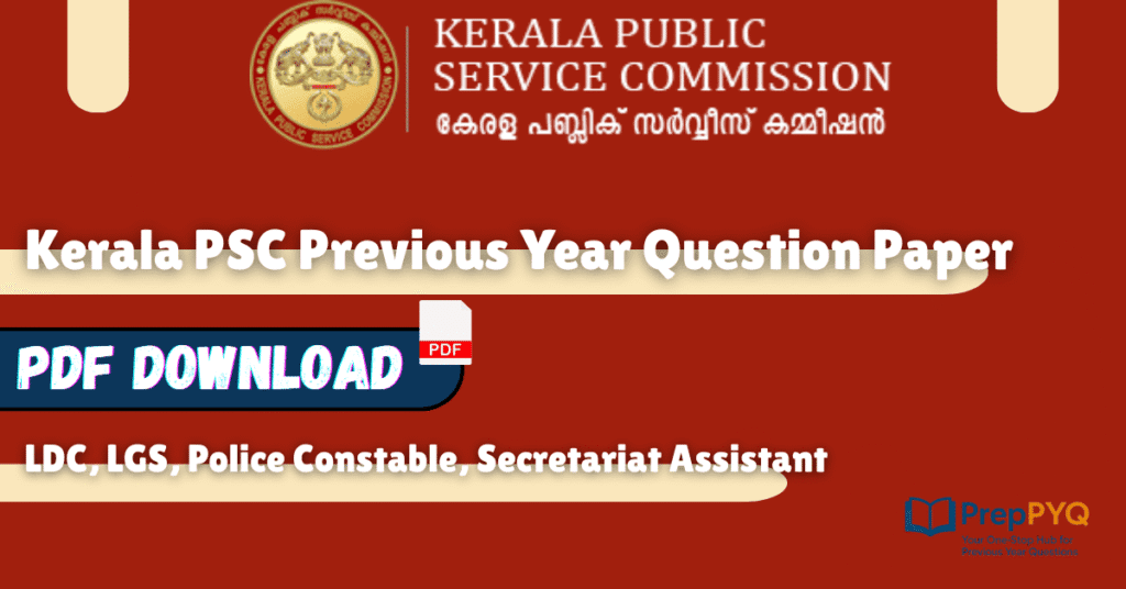 Kerala PSC Previous Year Question Paper With Solution PDF Download ...
